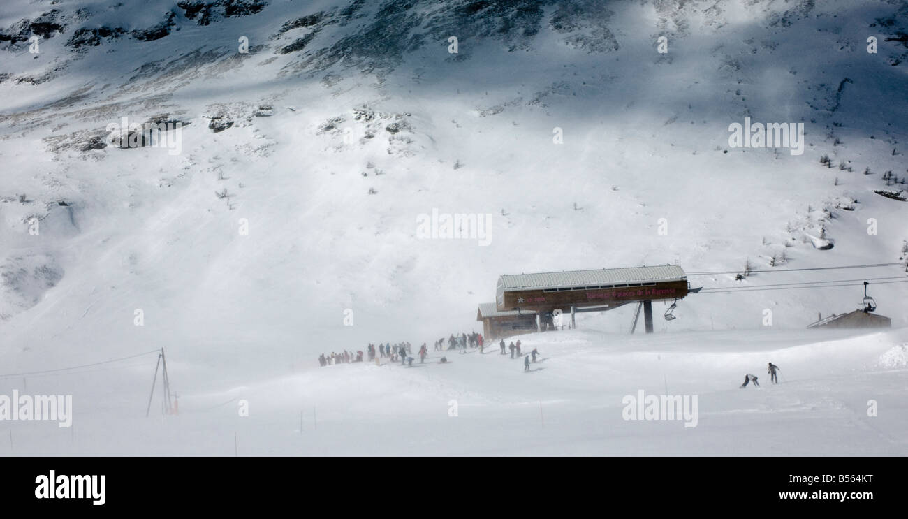 Ski lift, Val Cenis, France Stock Photo - Alamy