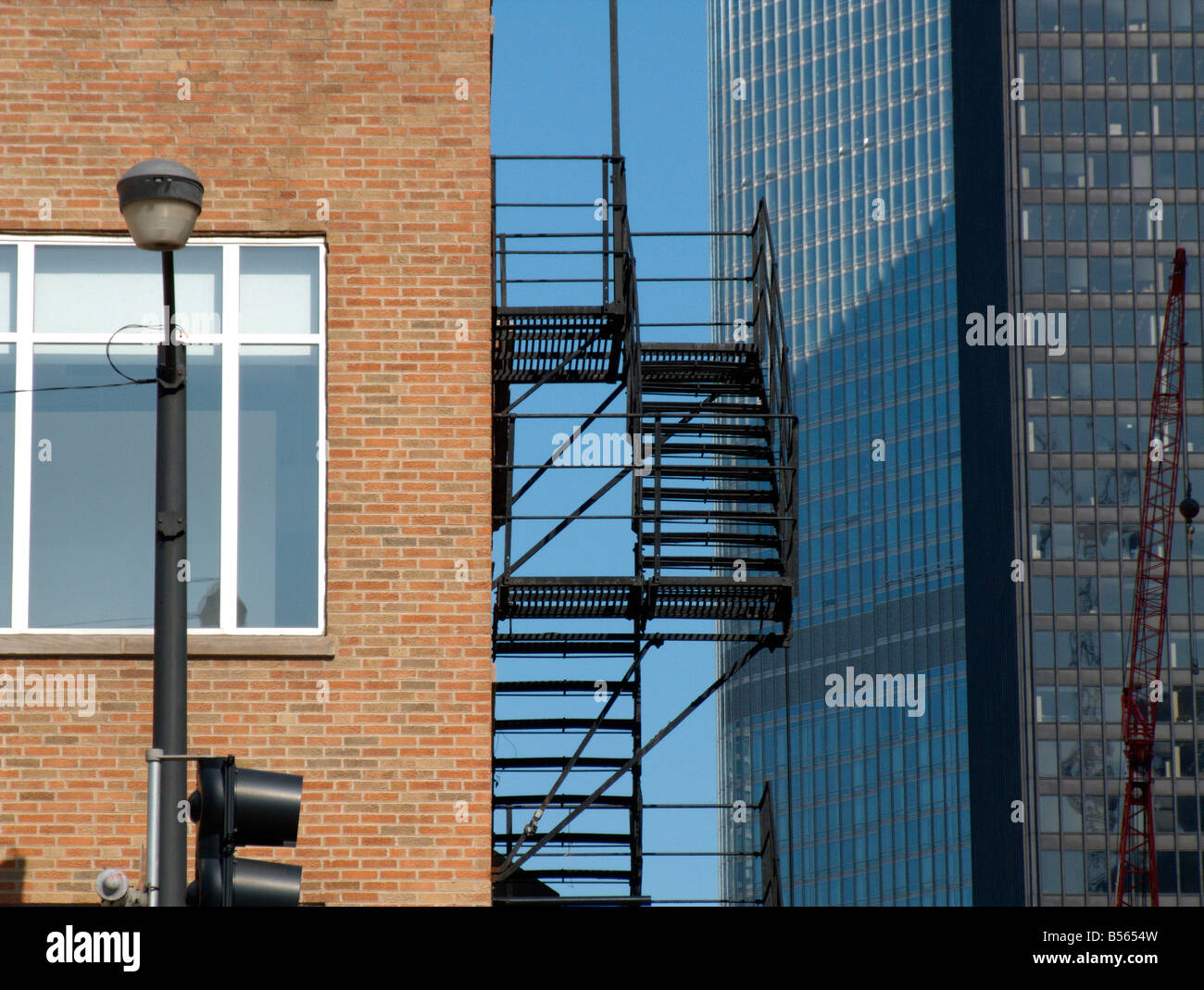 Fire escape stairways. The Loop. Chicago. Illinois. USA Stock Photo - Alamy