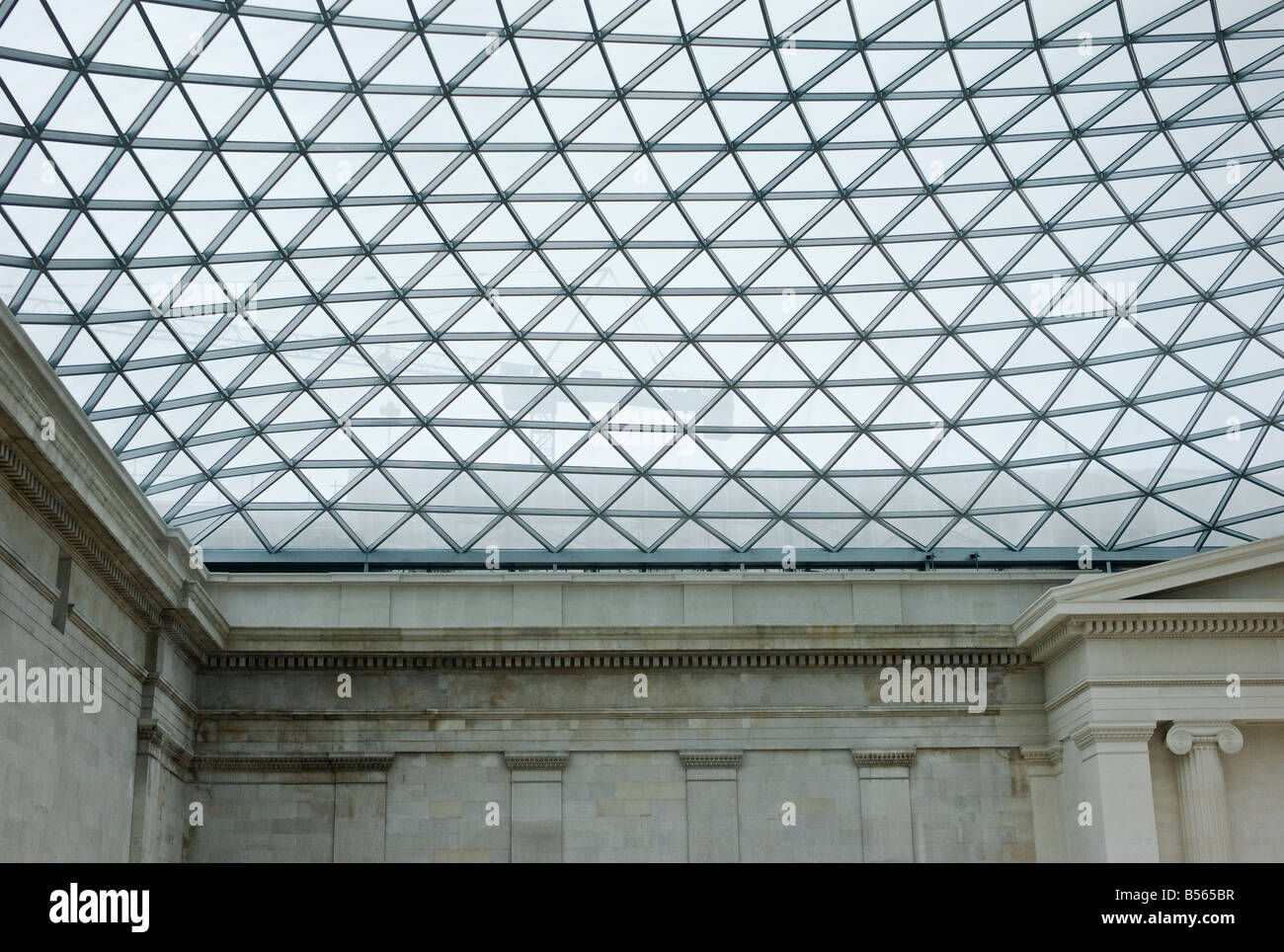 Glass roof of the British Museum following its restoration, London ...
