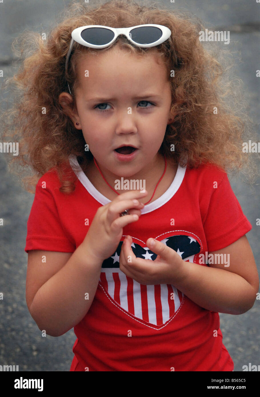 Young Girl 4th July Celebrations Stock Photo - Alamy