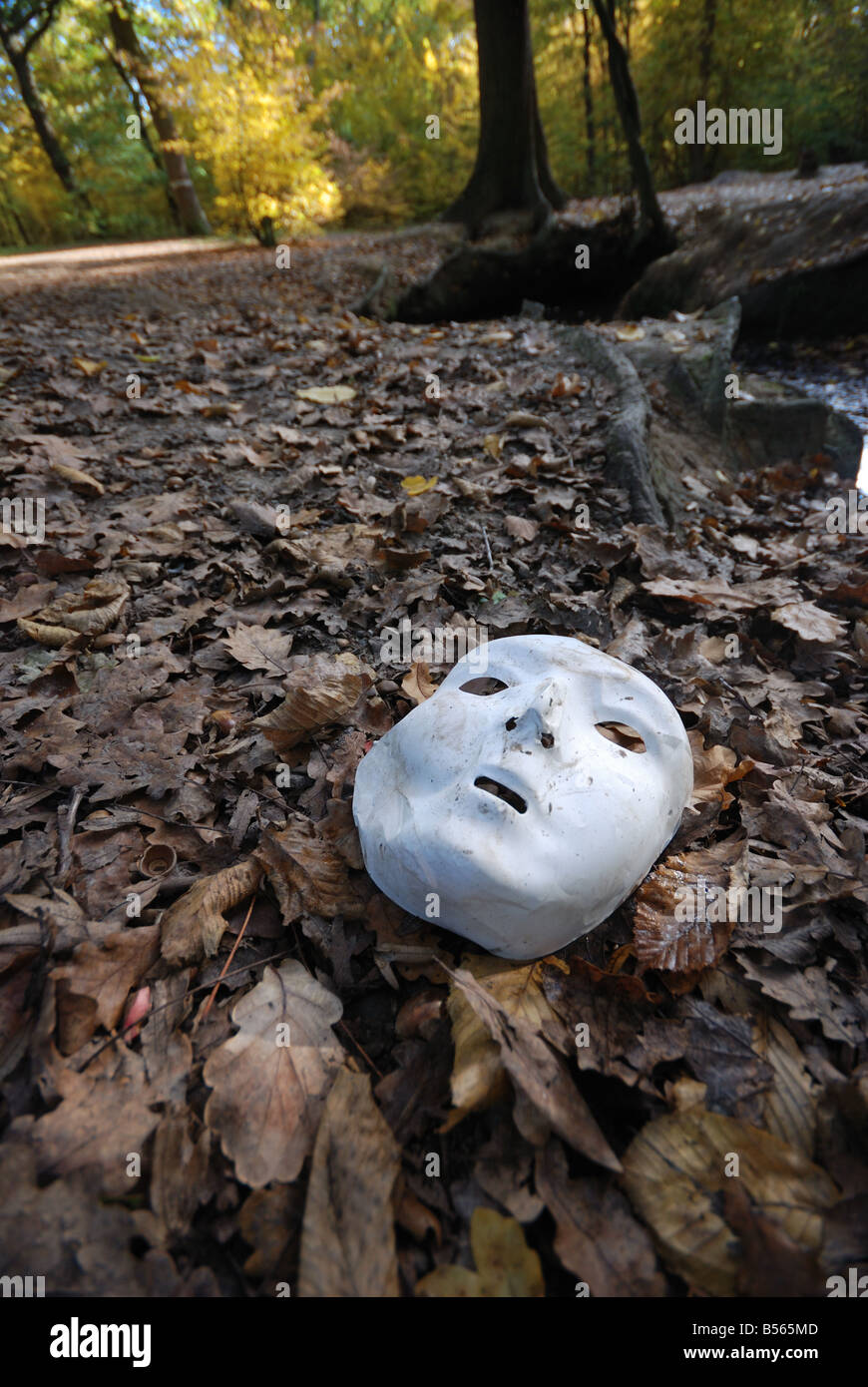 Mask in the woods Stock Photo - Alamy
