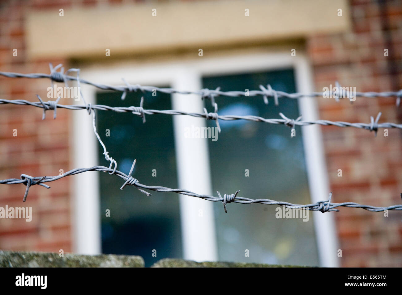 Barbed wire on wall hi-res stock photography and images - Alamy