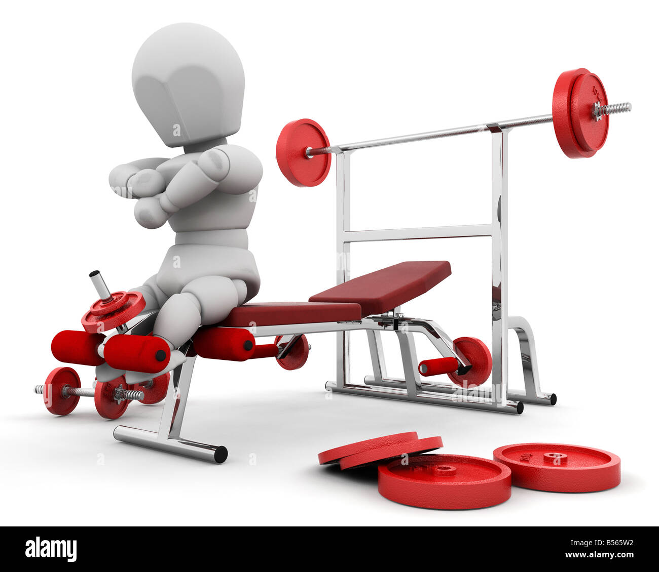 3D render of someone using gym equipment Stock Photo - Alamy