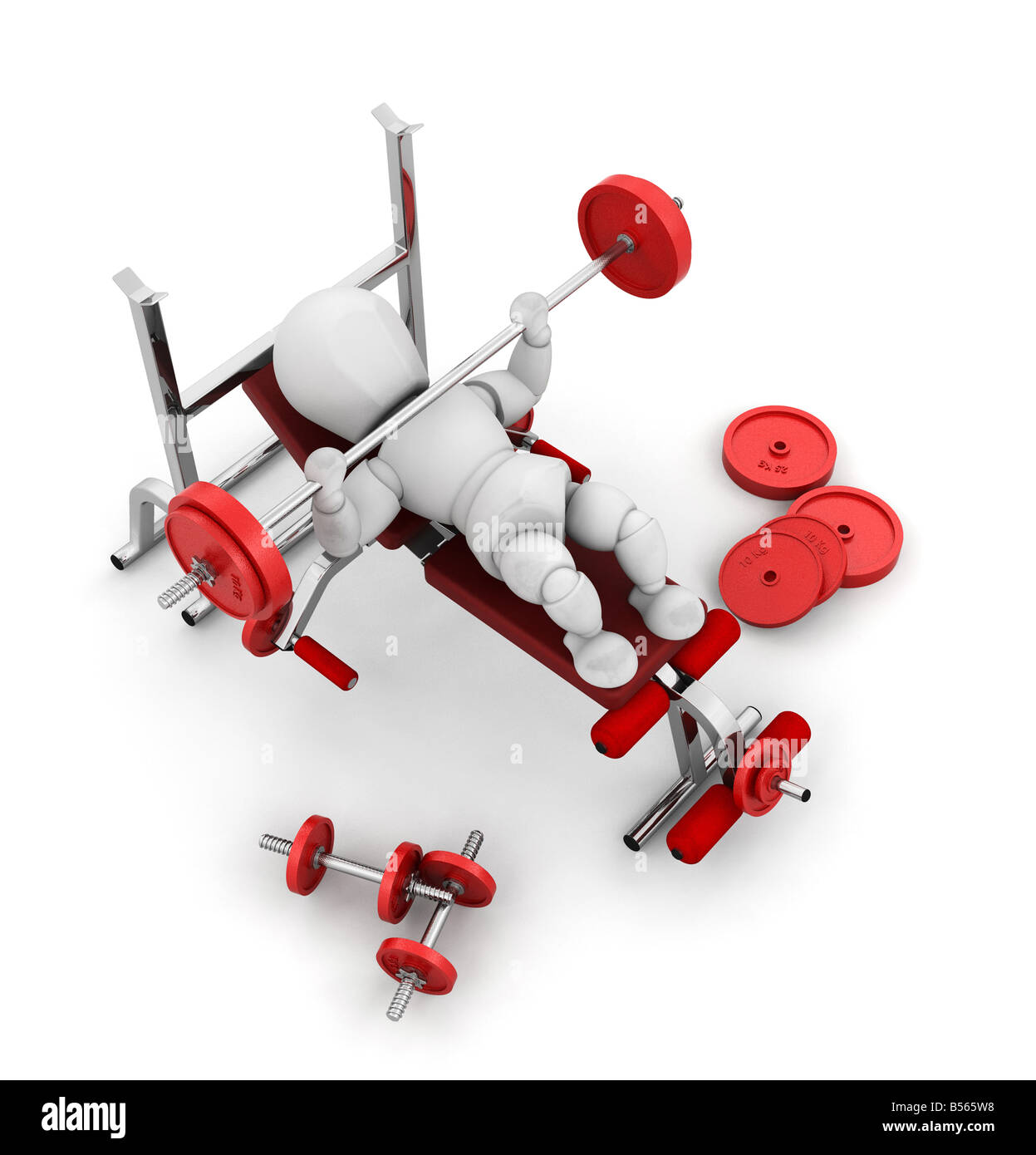 3D render of someone weight lifting Stock Photo - Alamy