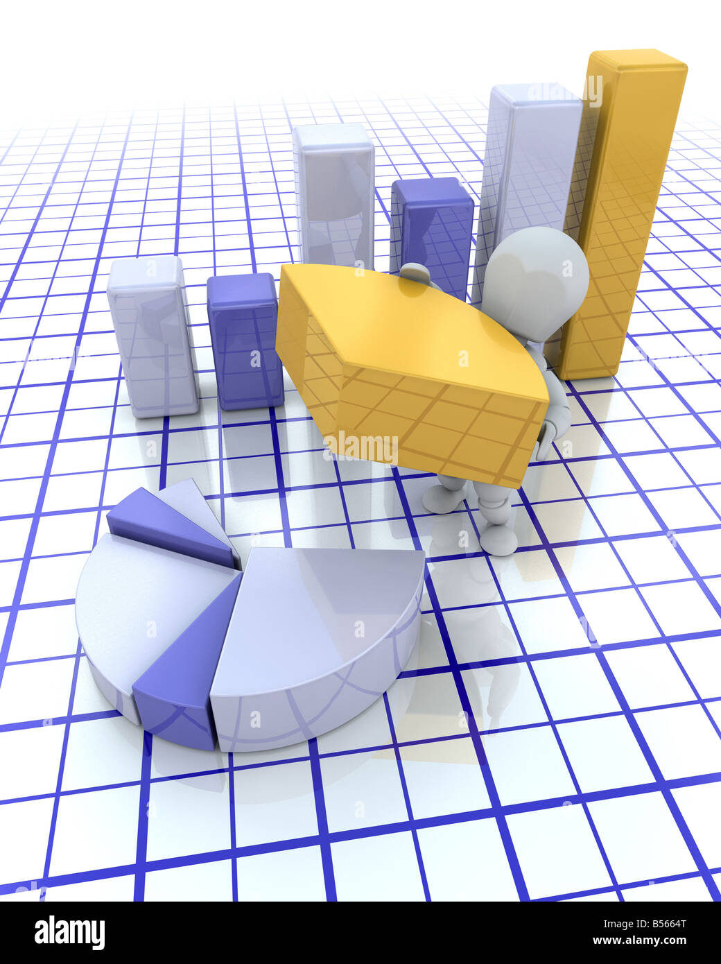 3D render of someone building graphs Stock Photo - Alamy