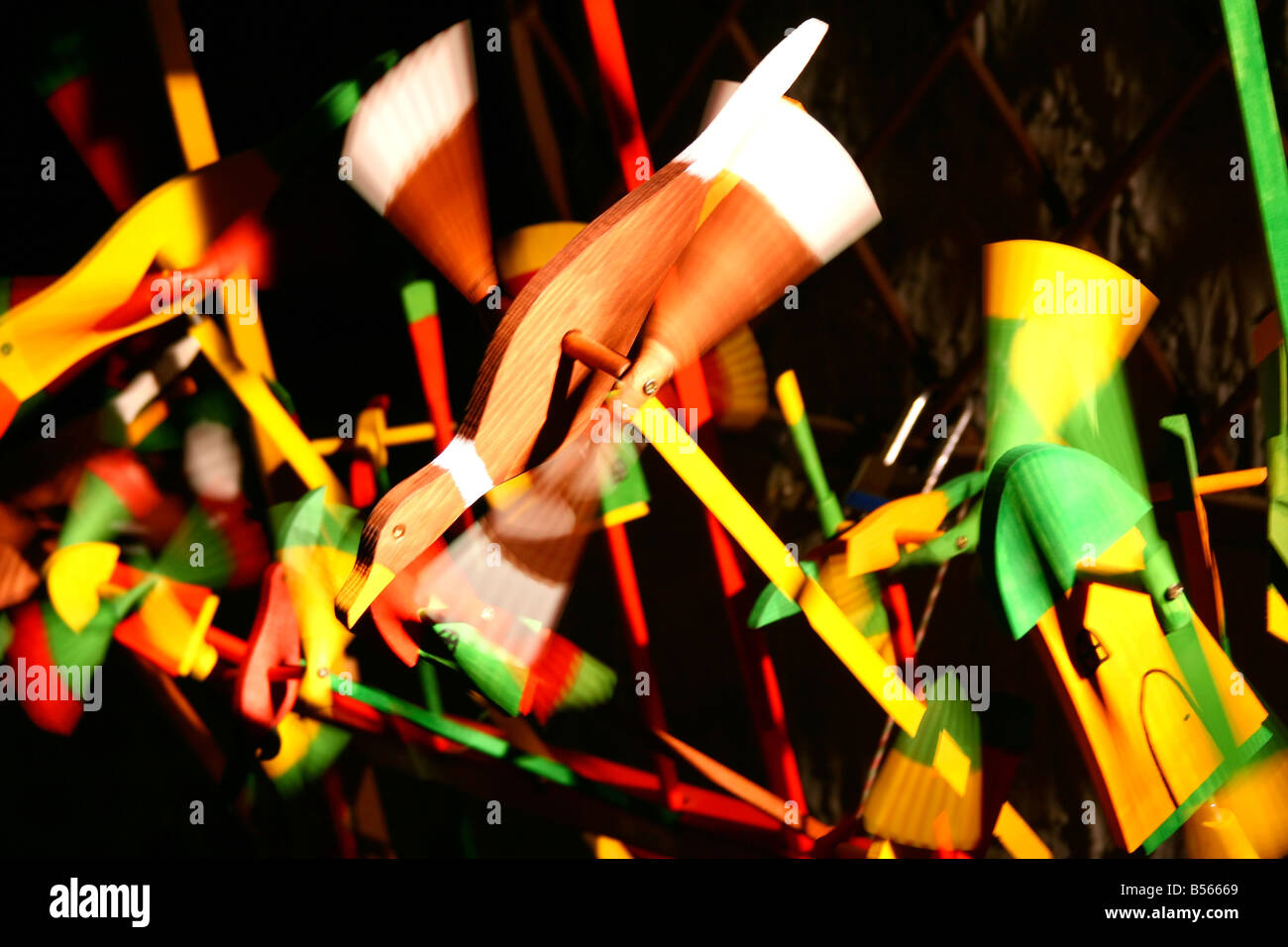 Colourful, whirling, Swivel Bird Toys for children, Szentendre, Hungary ...