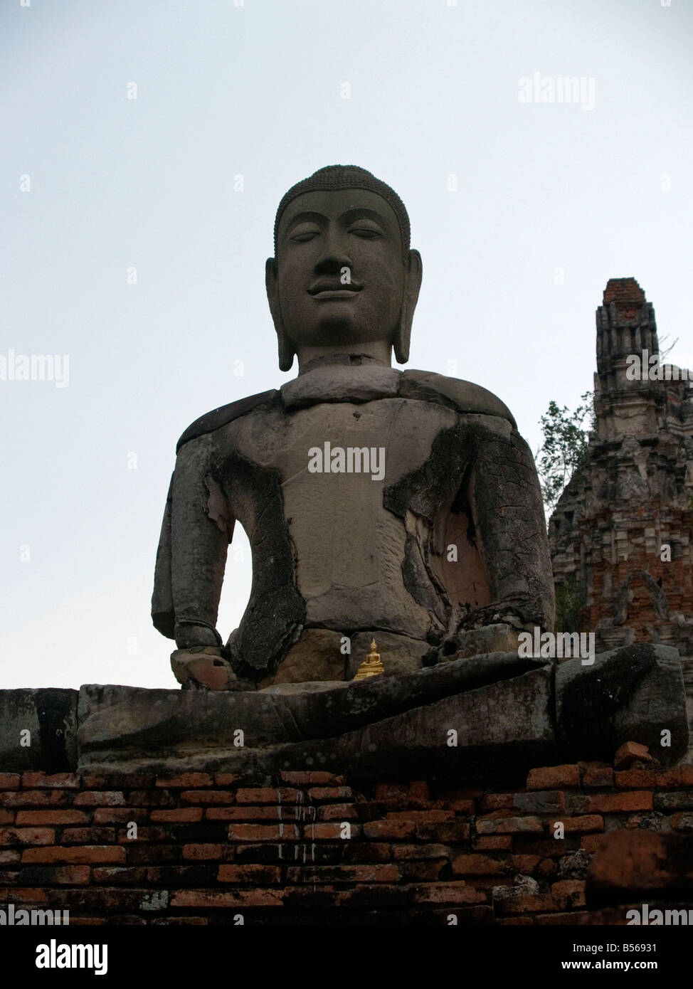 serene seated Buddha at Wat Chai Wattanaram in Ayutthaya Thailand Stock ...