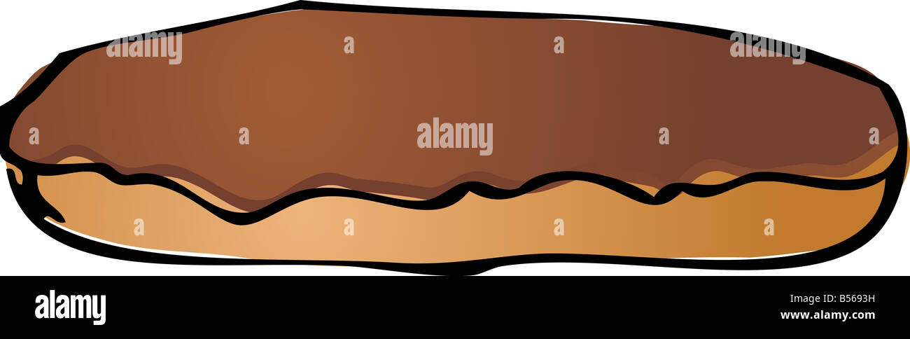 Chocolate eclair donut illustration hand drawn sketch Stock Photo - Alamy