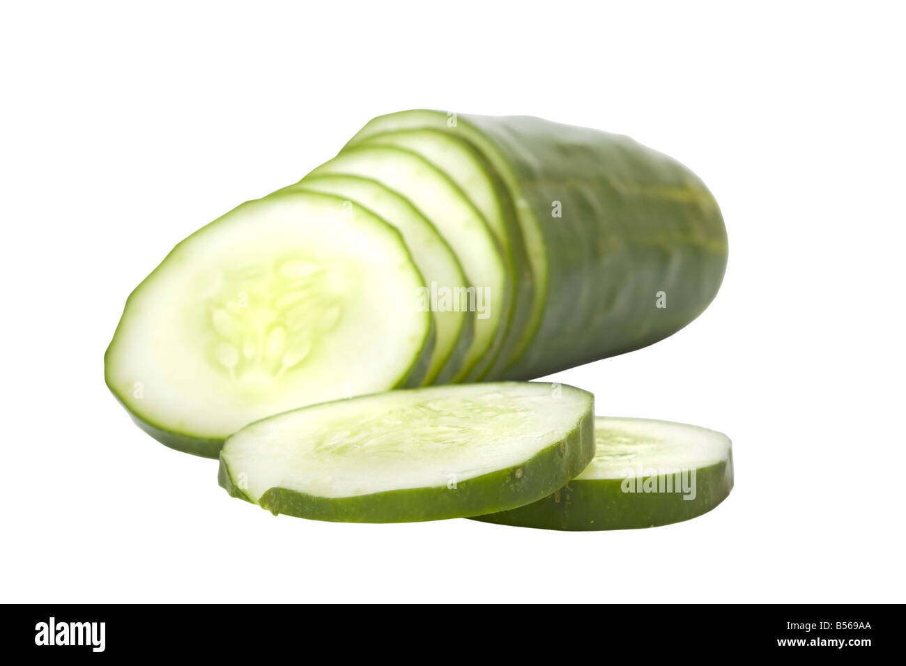 Sliced cucumber isolated on a white background Stock Photo - Alamy