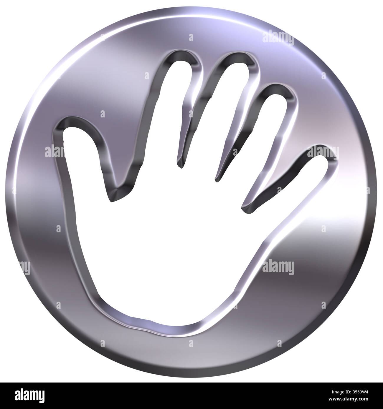 3d silver framed hand print Stock Photo - Alamy