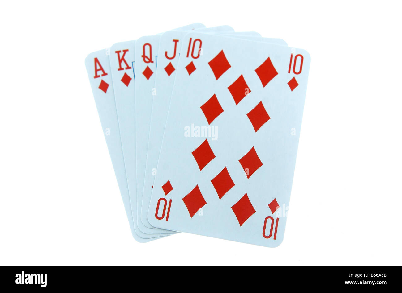 "royal flush' hand diamonds poker Stock Photo - Alamy