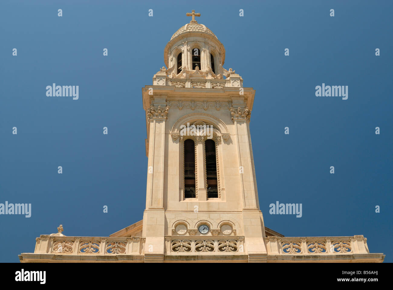Bell tower of Saint Charles Church in Monte Carlo. Monaco Stock Photo ...