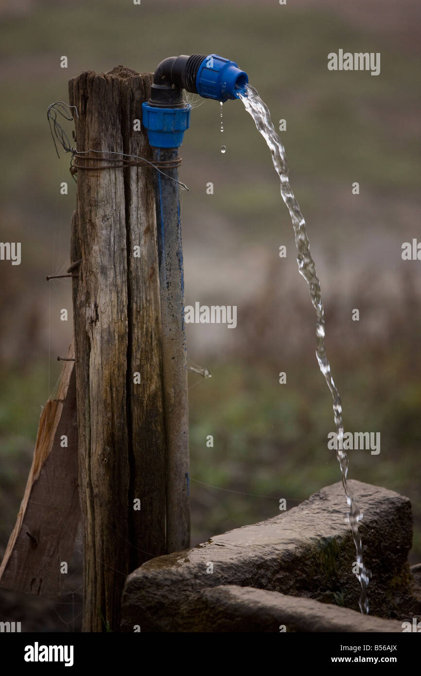Simple water spout in Crit saxon villages Transylvania Romania Stock ...