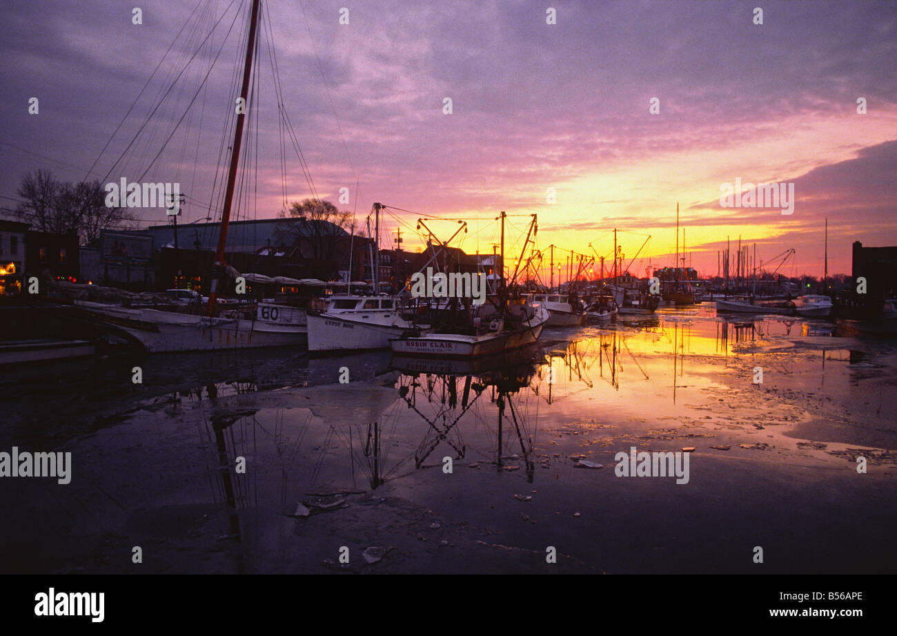 Annapolis Maryland Work boats take safe harbor from the cold winter ...