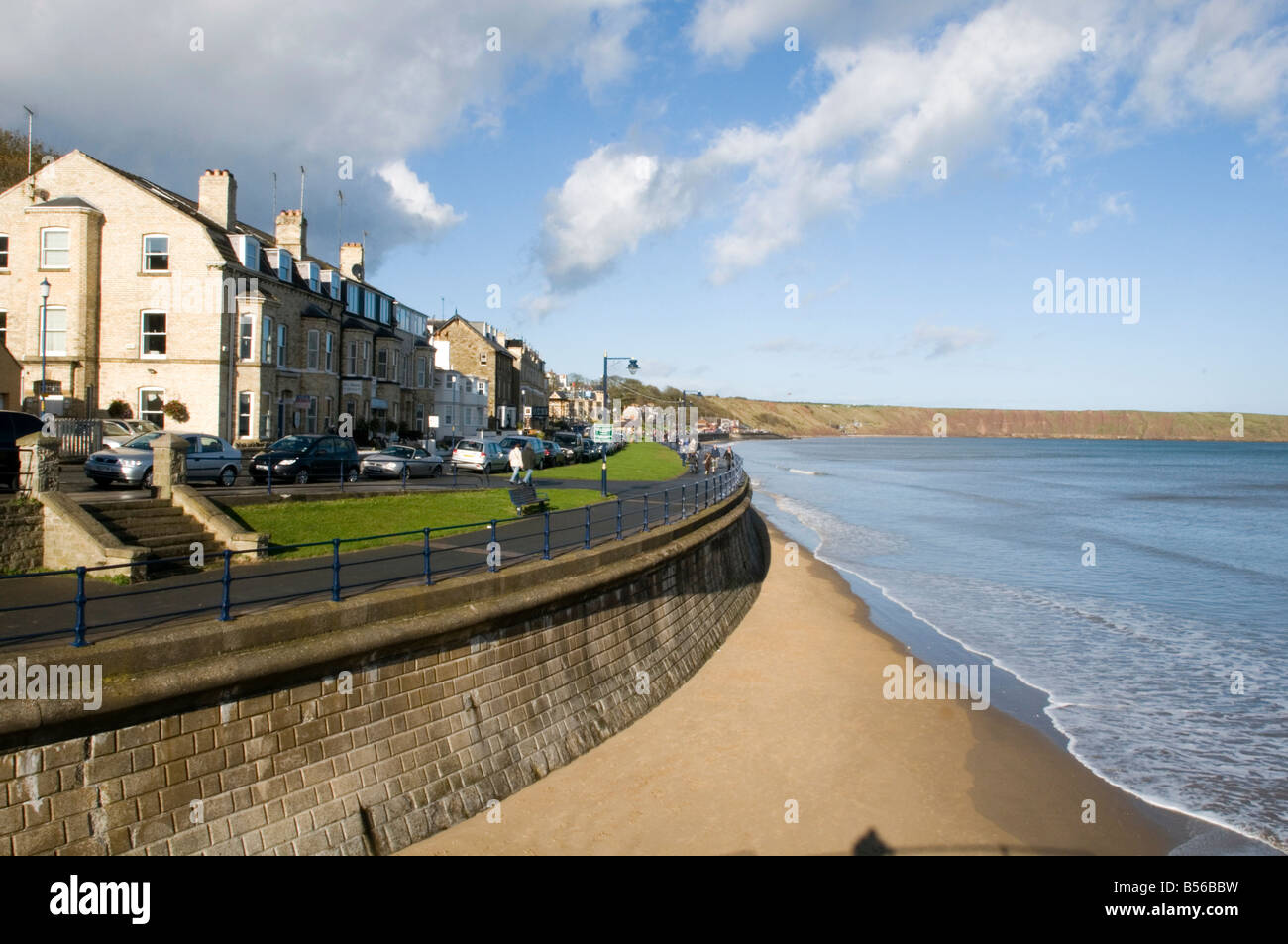filey east yorkshire coast coastline beach resort small northern uk ...