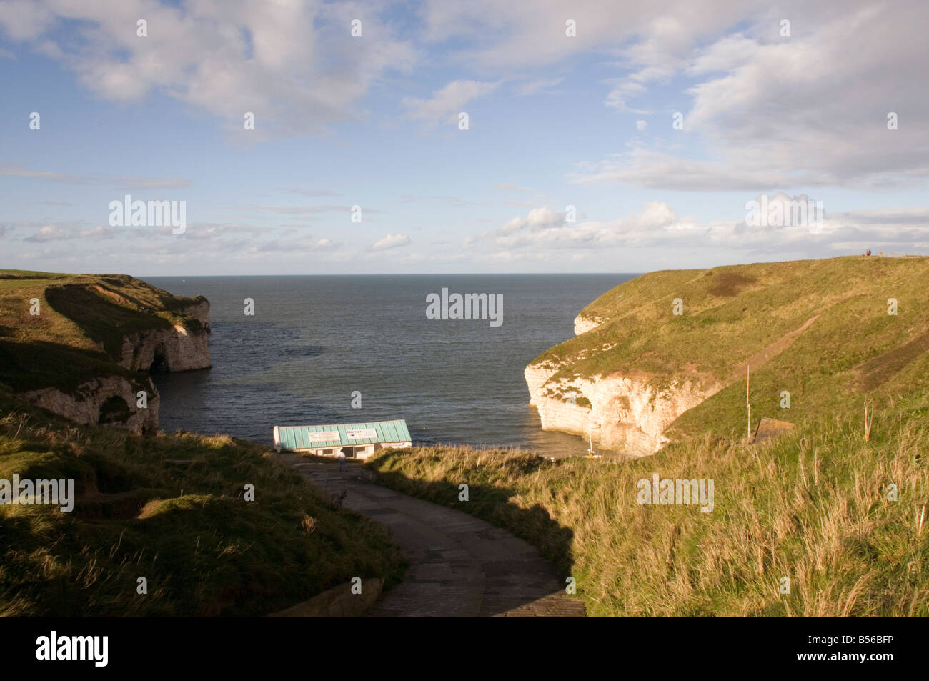 Flamborough Head east yorkshire cliff cliffs beauty spot rainbow over ...