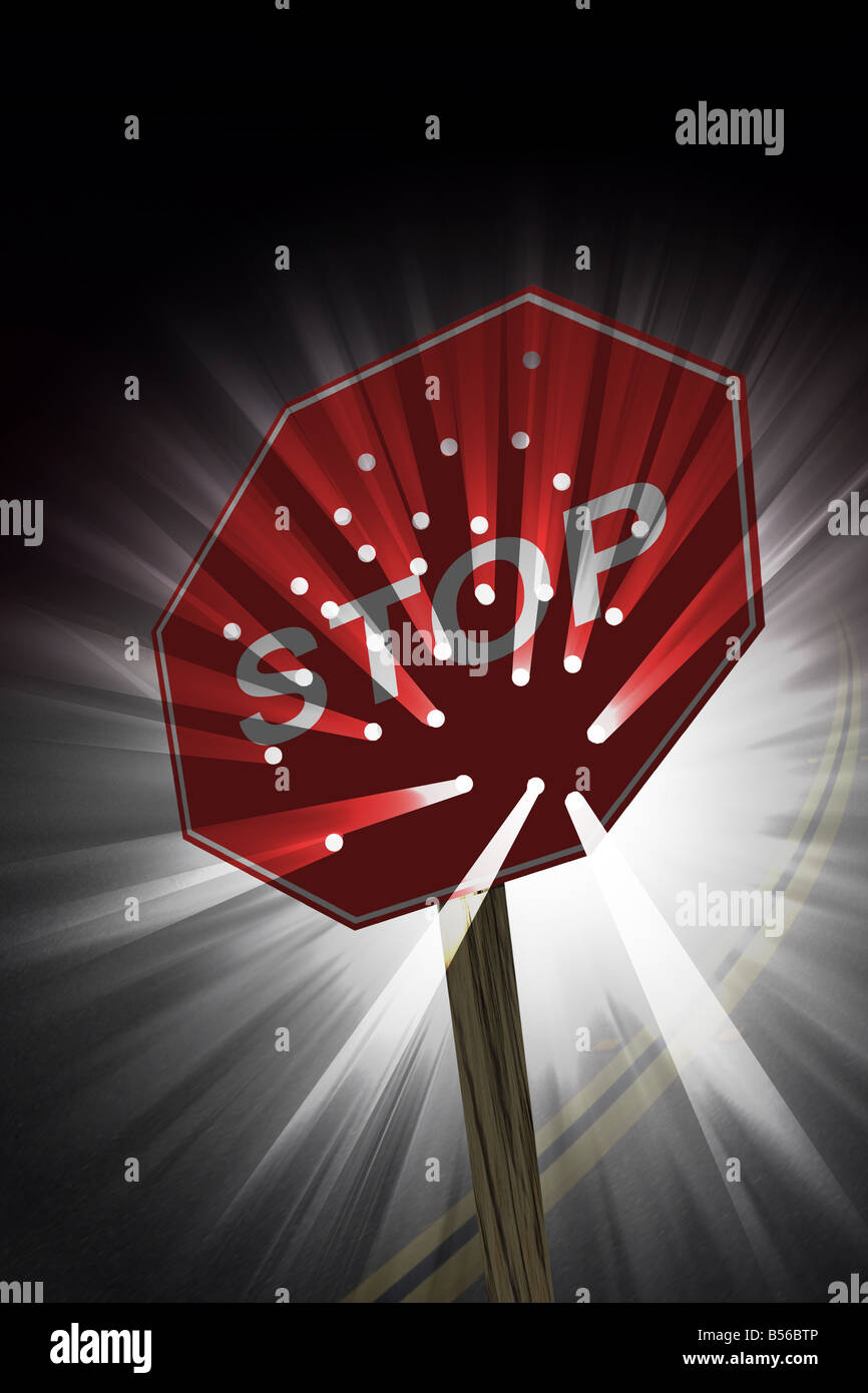 Bullet holes highway warning sign hi-res stock photography and images ...