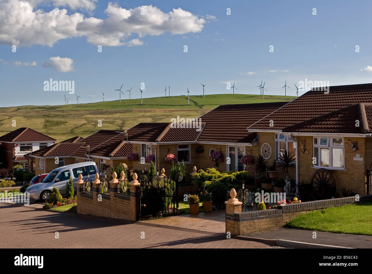 Taff Ely Wind Farm near Tonyrefail, producing electricity for part of ...