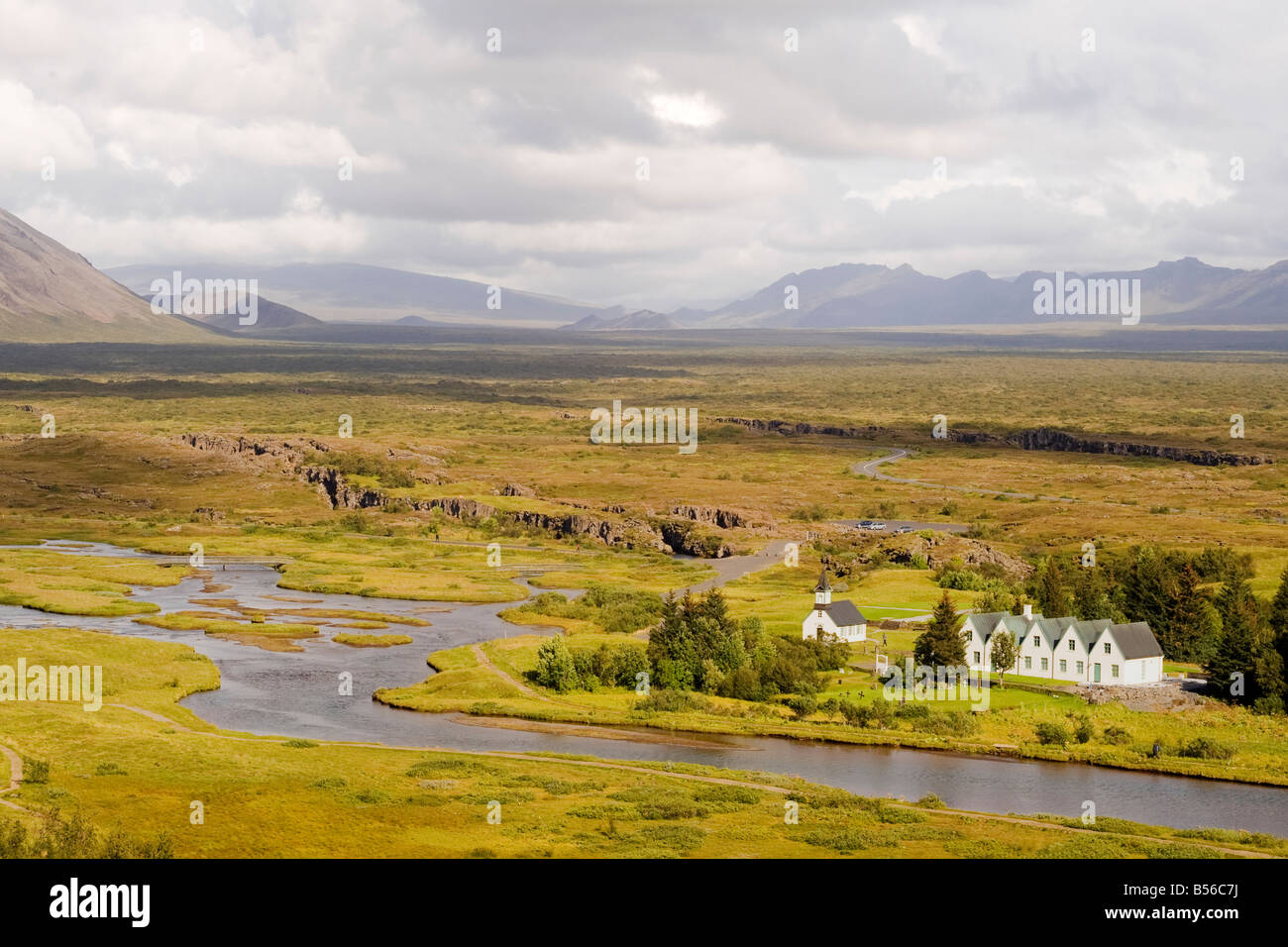 View of the plains of Þingvellir, the site of the first Icelandic ...