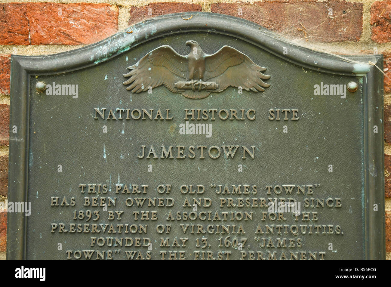 Historic Jamestowne marker plaque National Historic Site Jamestown ...