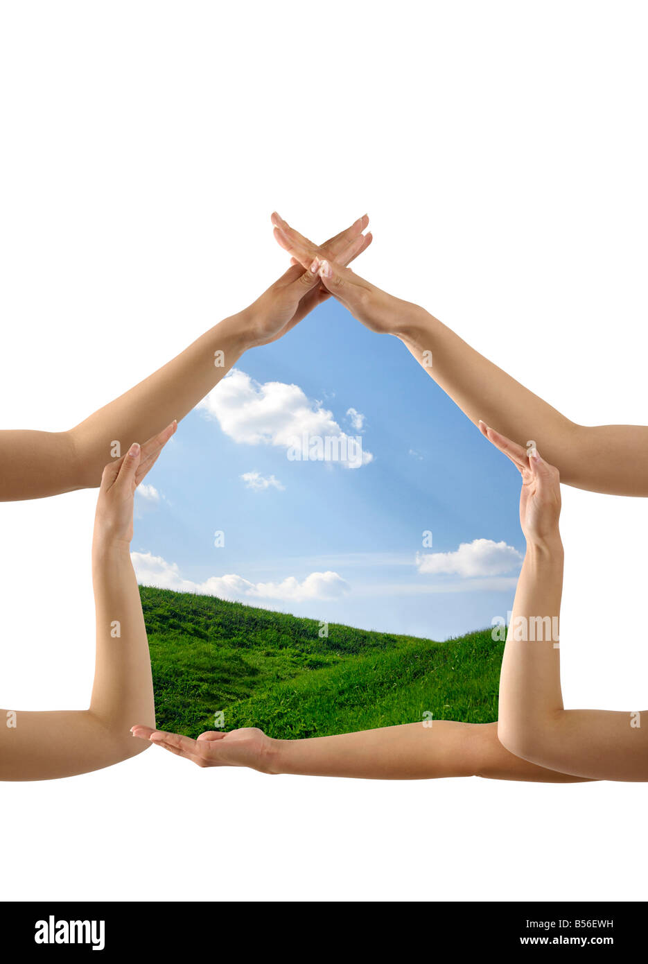 House from hands Stock Photo - Alamy