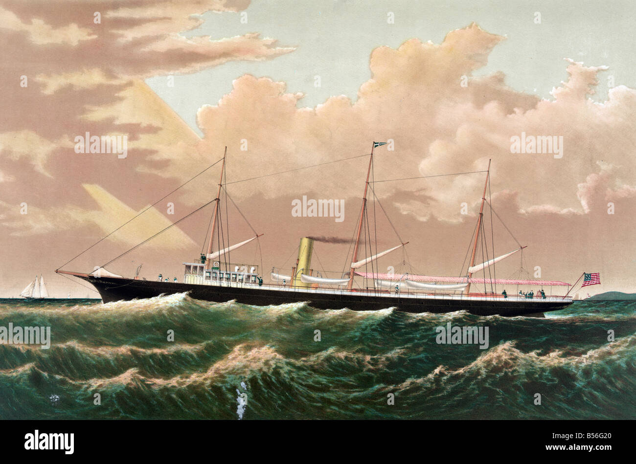James Gordon Bennett's steam Yacht Polynia 1880 Stock Photo - Alamy
