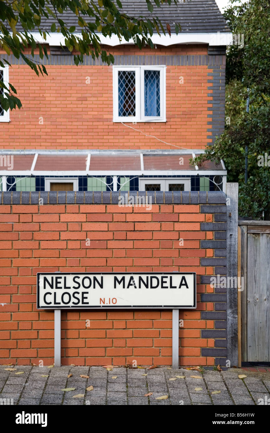 Nelson Mandela Street name sign Stock Photo - Alamy