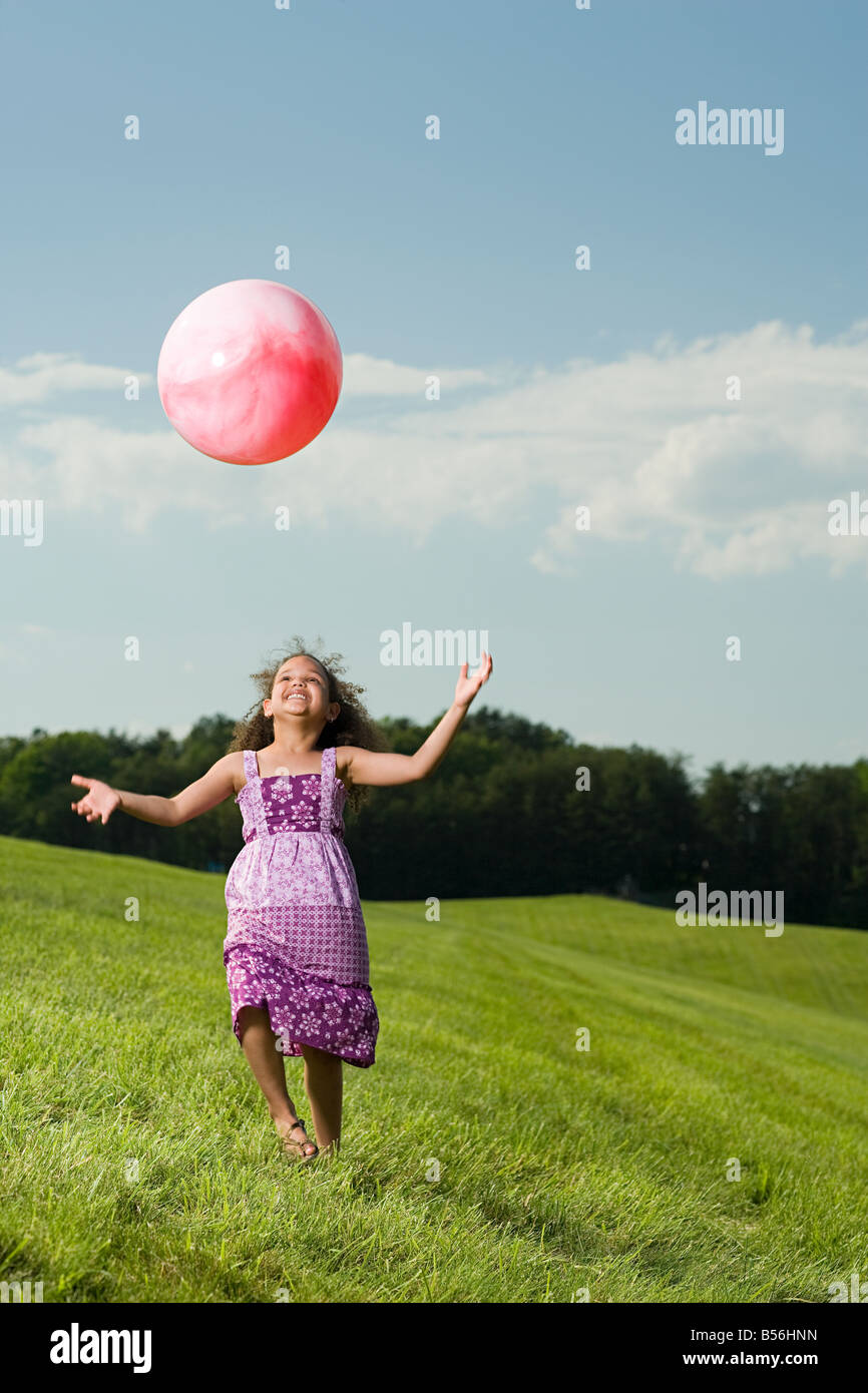 Girl with a ball Stock Photo - Alamy