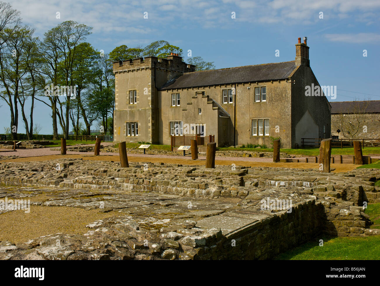Birdoswald Roman fort, on Hadrian's Wall, near Gilsland, Cumbria UK ...
