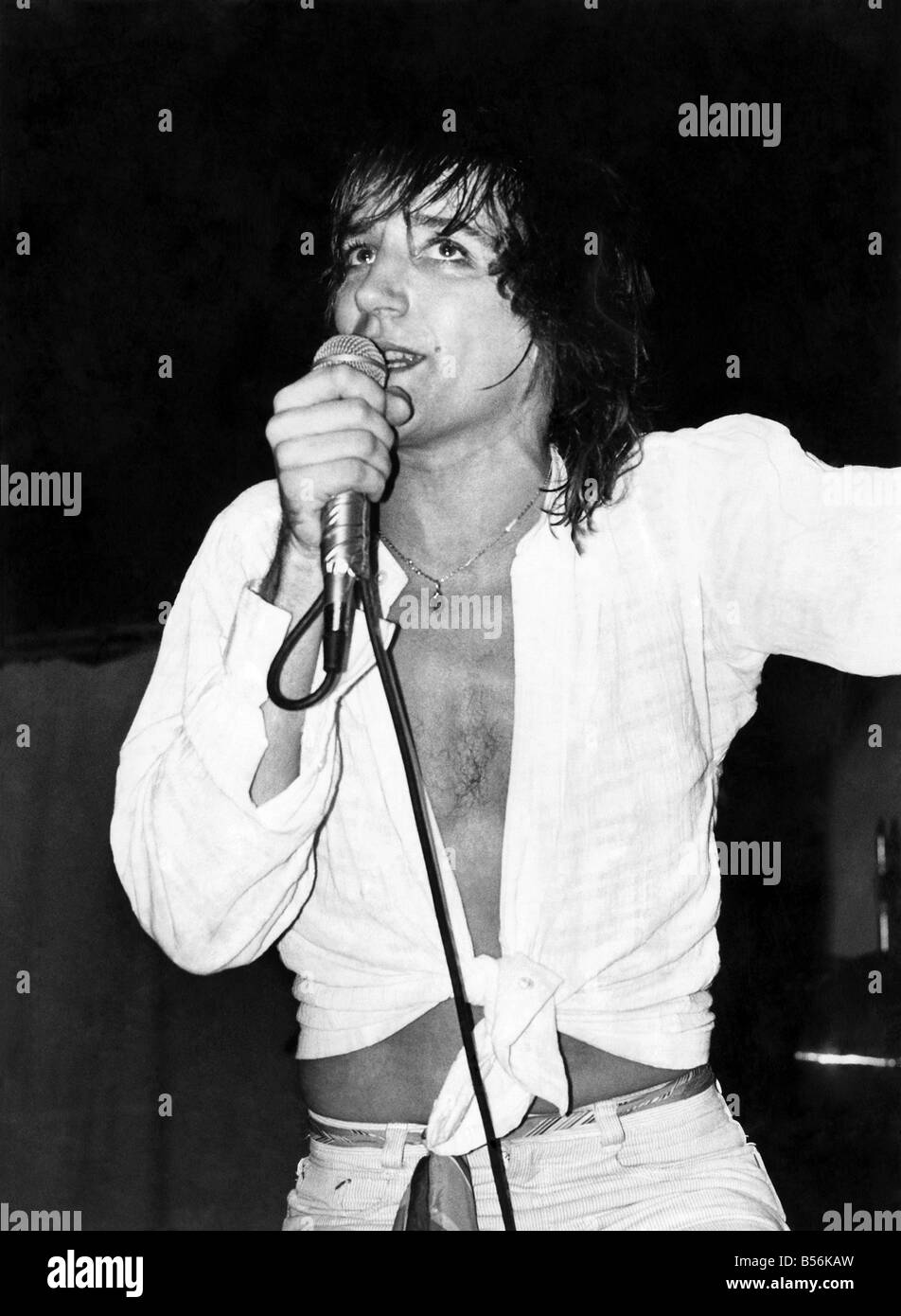 Scottish-born rock singer Rod Stewart during one of his concerts at Bel ...