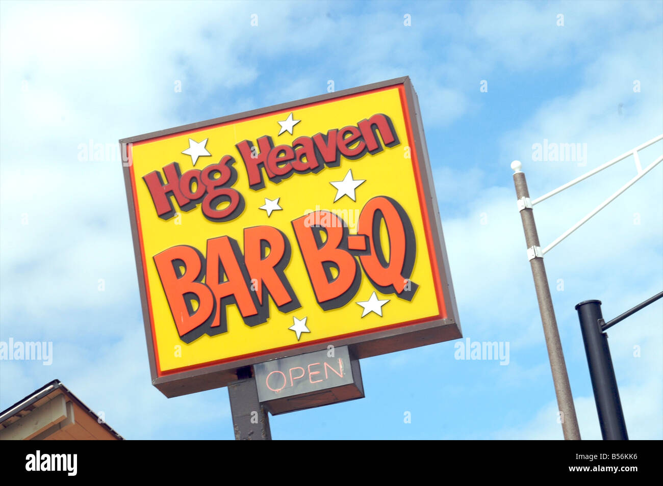 Hog Heaven BarB-Q sign in Daytona Beach, Florida Stock Photo - Alamy