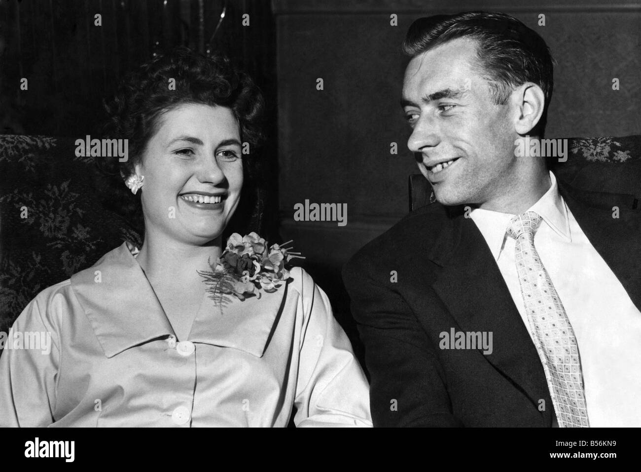 Manchester United goalkeeper Ray Wood with his wife at a London hotel ...