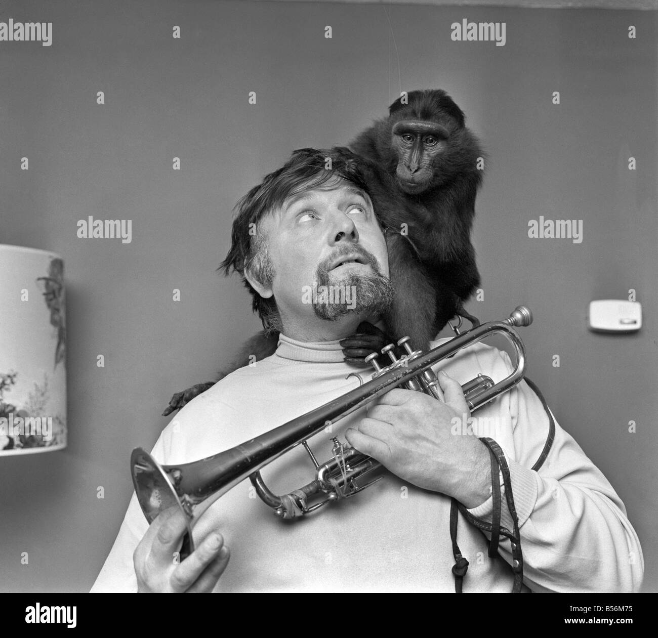Bandleader and rugby supporter Ernest Baker with cheeky Abyssinian ...