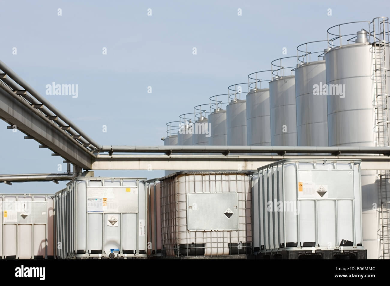 Large silos in a row Stock Photo - Alamy