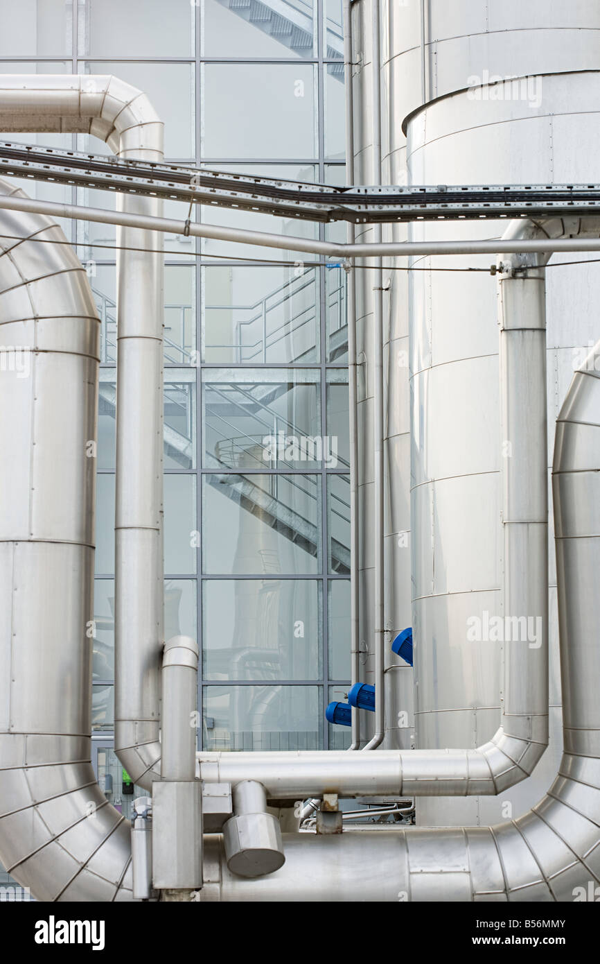 Industrial piping outside a factory Stock Photo - Alamy