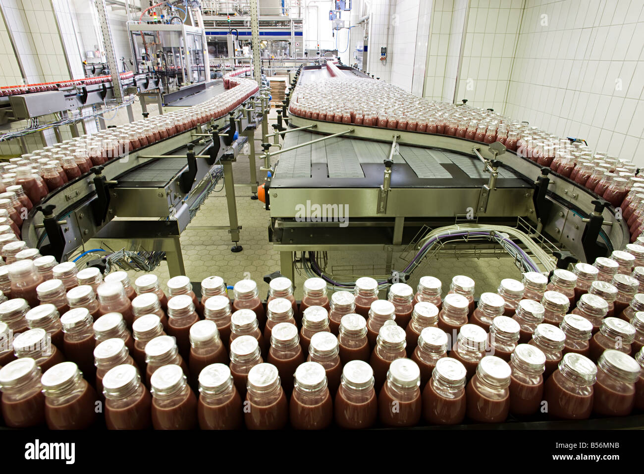 Bottled drinks being made in a factory Stock Photo - Alamy