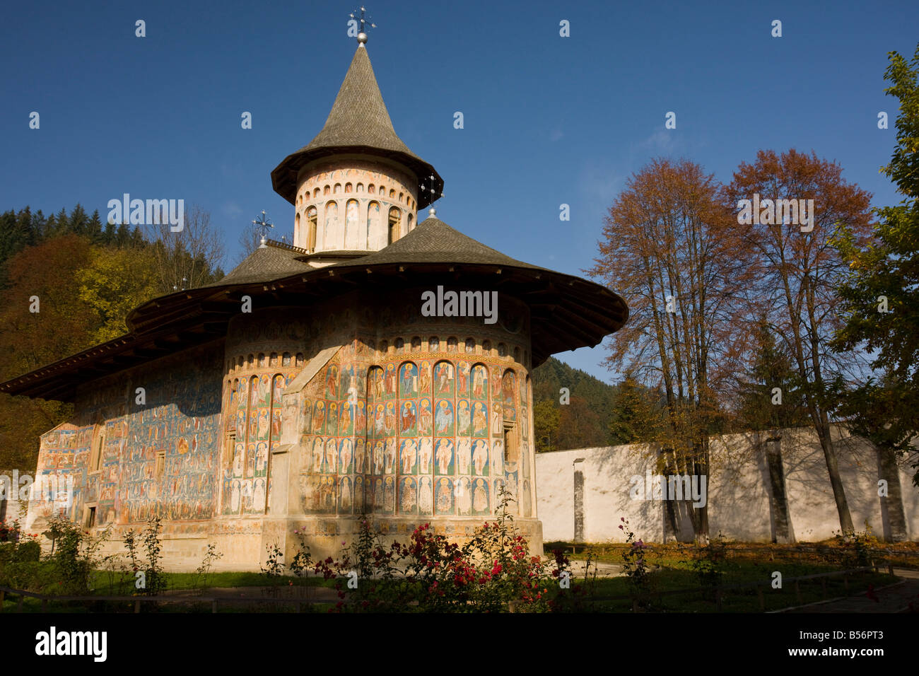 Voronet Painted Monastery Southern Bucovina north Romania Stock Photo ...