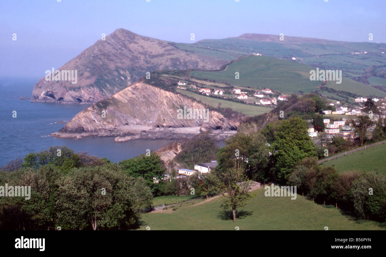 Coastal town of Coombe Martin Bay Stock Photo - Alamy