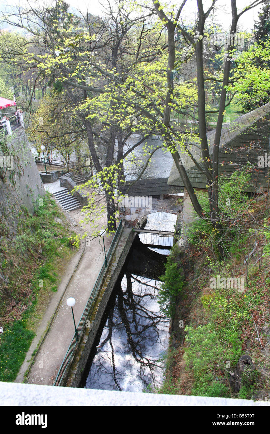 Water ditch around Castle. Cesky Krumlov Český Krumlov beautiful ...