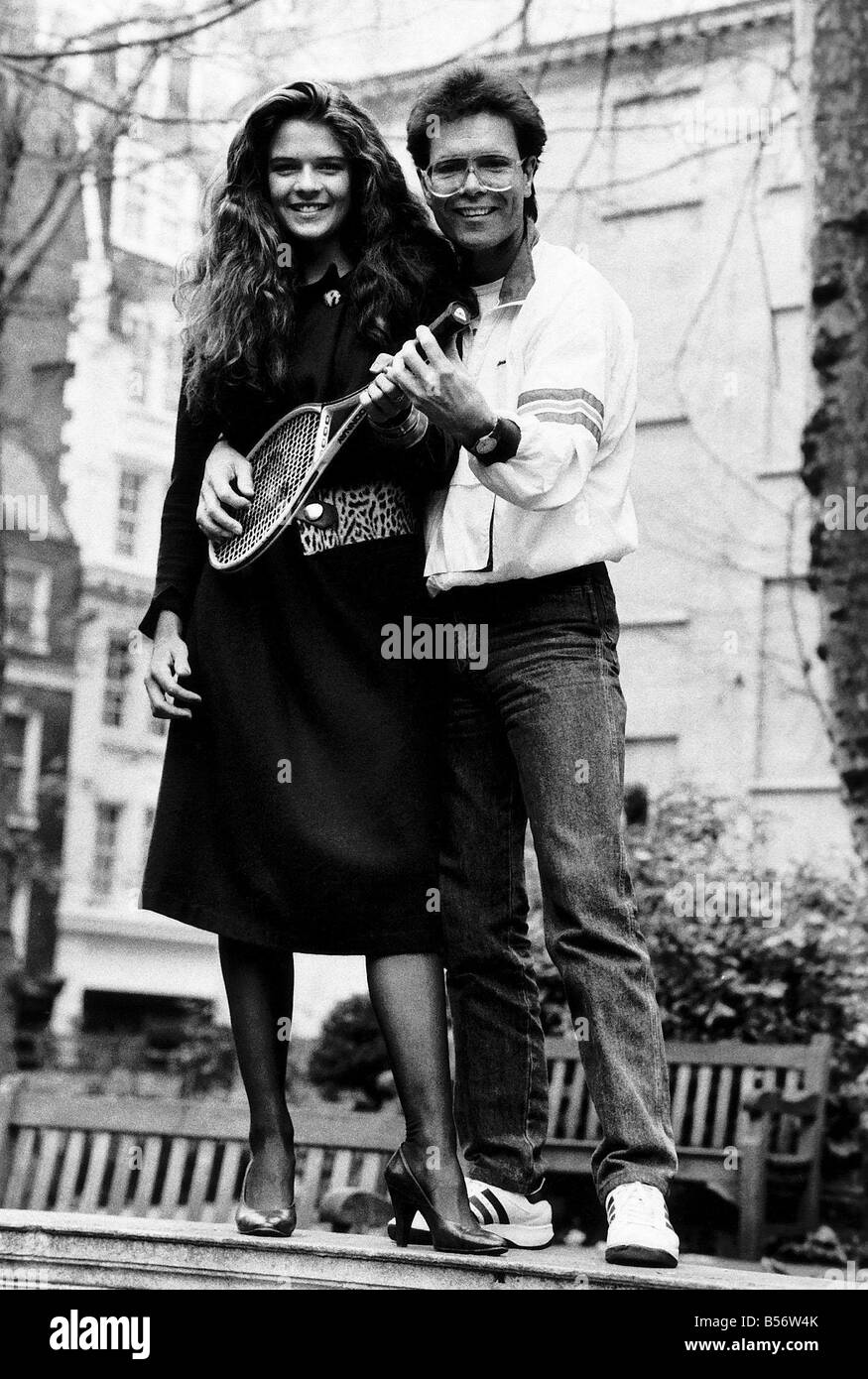 Cliff Richard singer with Tennis player Annabel Croft Stock Photo - Alamy