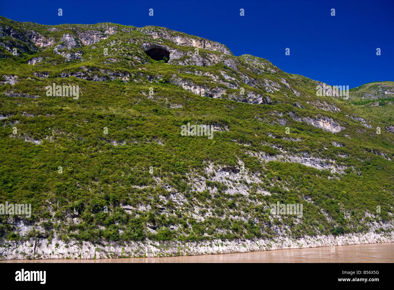 Cave in mountain near Badong in Hubei Province in the Three Gorges area ...