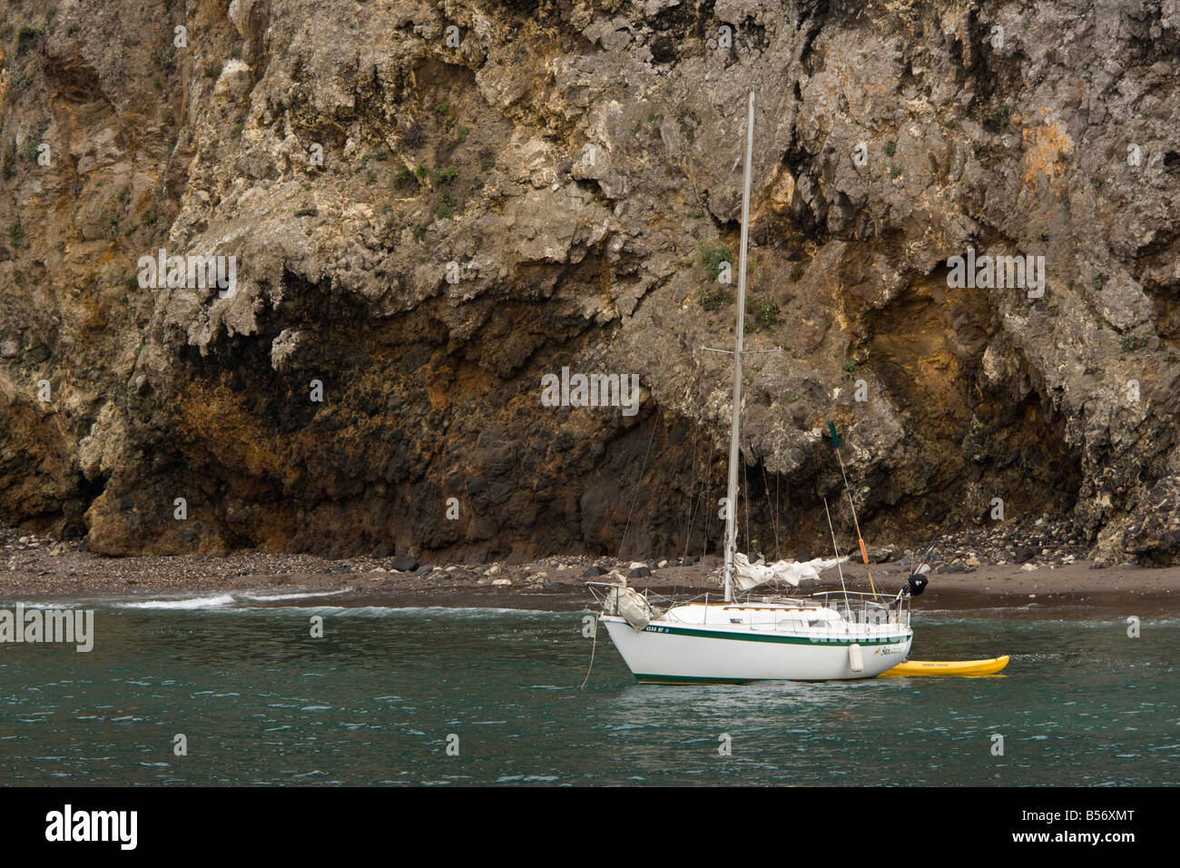 Anchored sailboat in the Channel Island Stock Photo - Alamy
