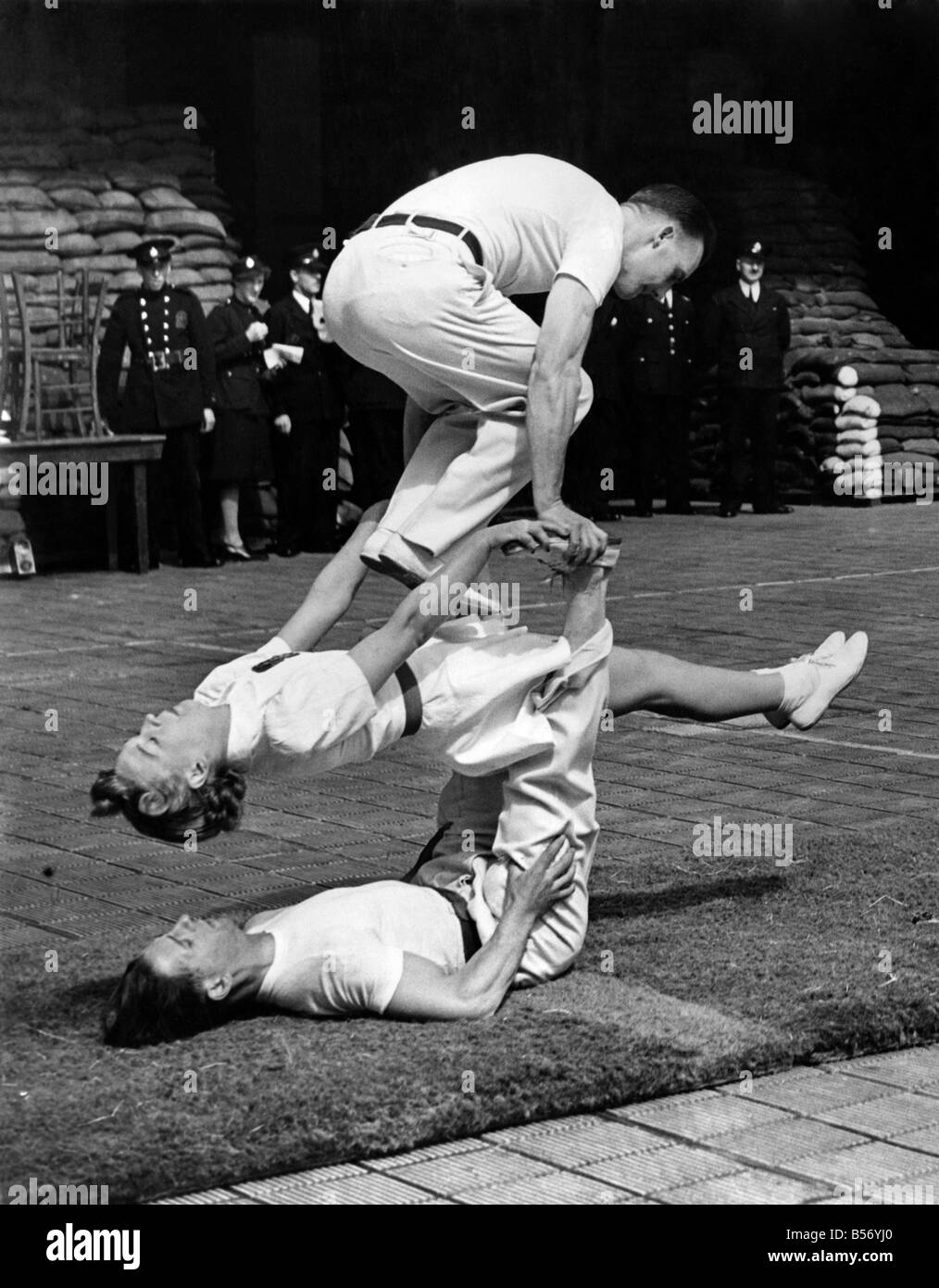 Military agility team giving demonstration. June 1942 P009979 Stock ...