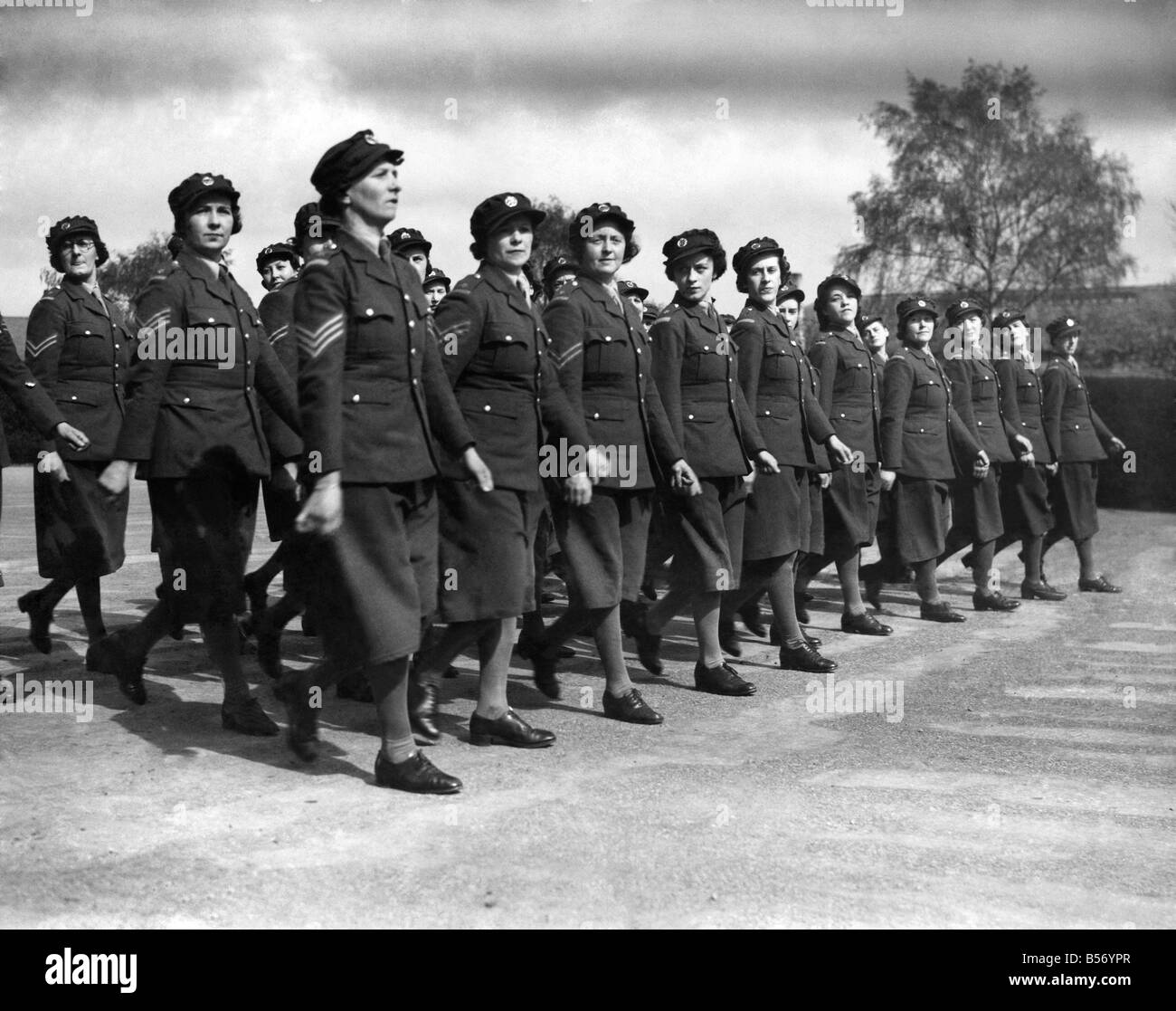 World War II. Women ATS soldiers on parade. April 1940 P010069 Stock ...