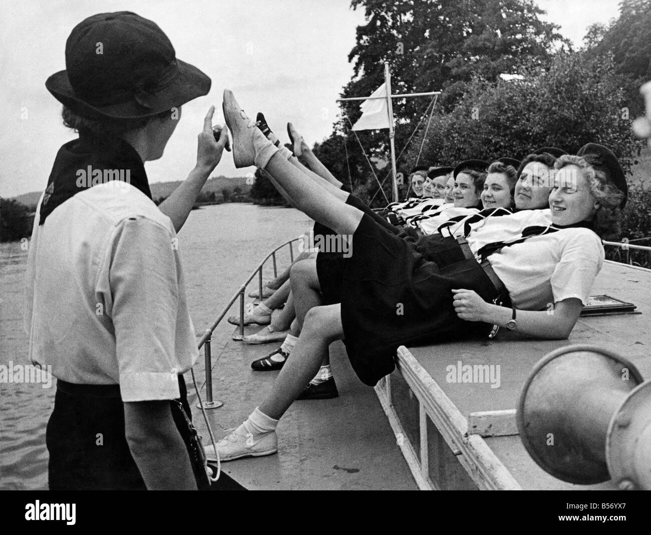 World War II Women. Young girls of the sea scouts seen here keeping fit ...