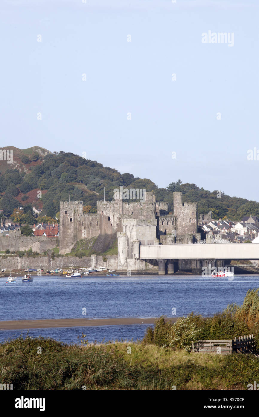 Conwy Castle Viewed Across The Conwy Estuary Stock Photo - Alamy