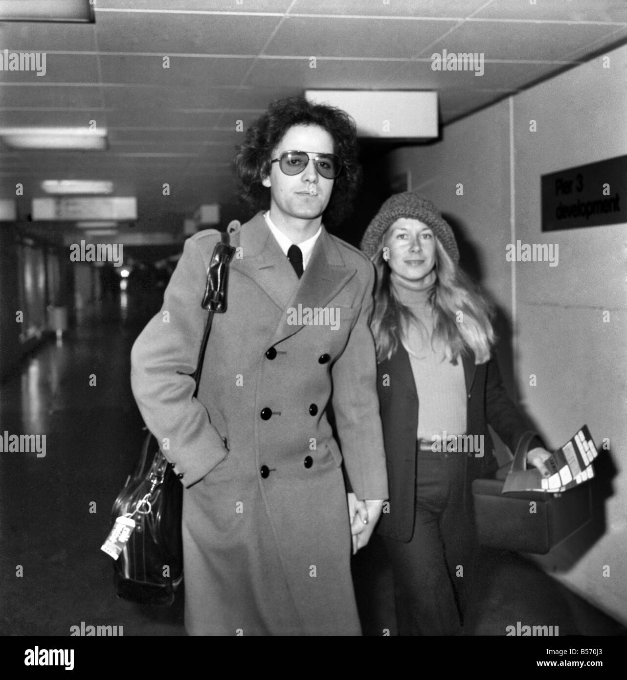 Singer songwriter Gilbert O' Sullivan at Heathrow today with Mary ...