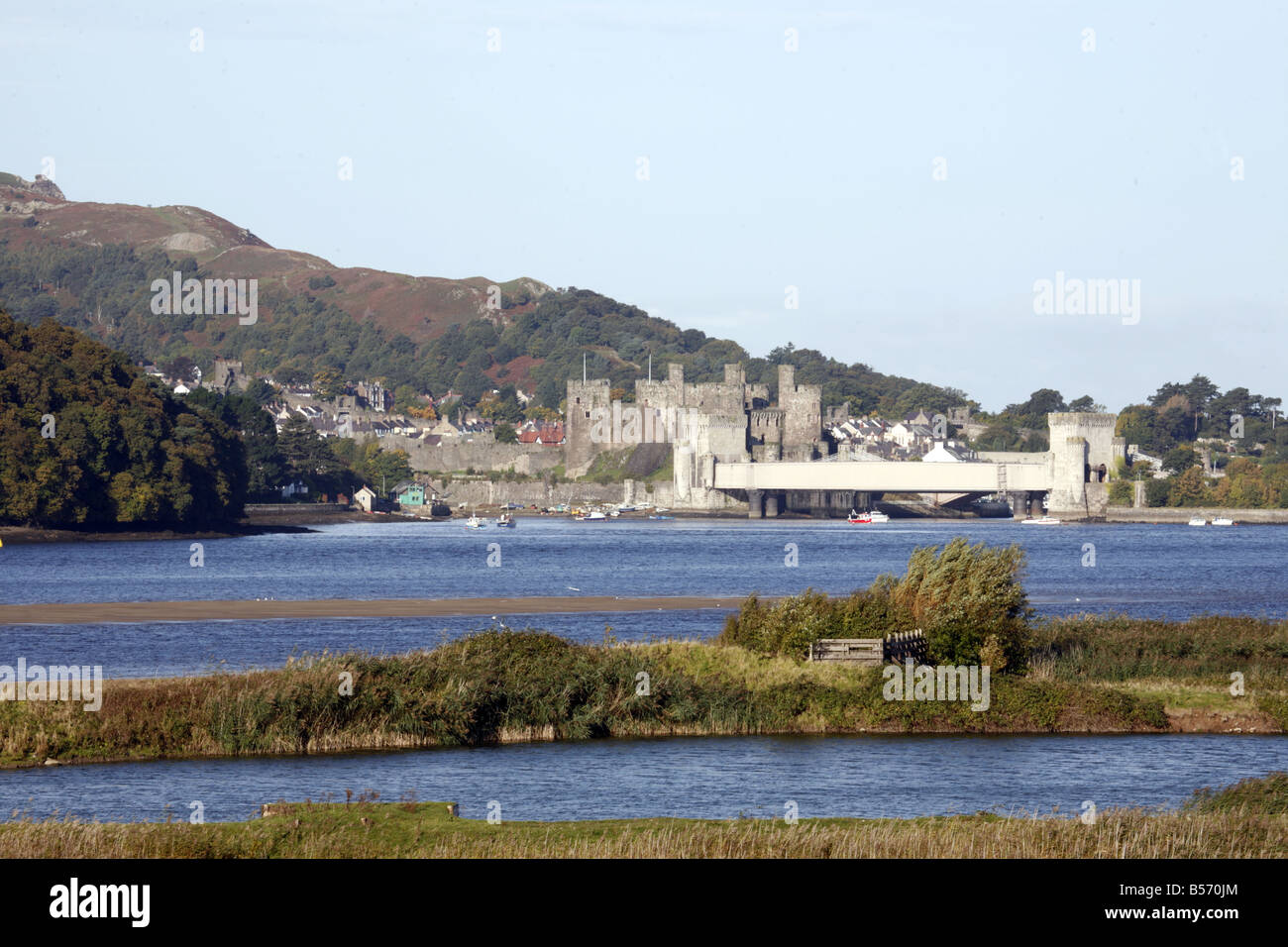 Conwy Castle Viewed Across The Conwy Estuary Stock Photo - Alamy