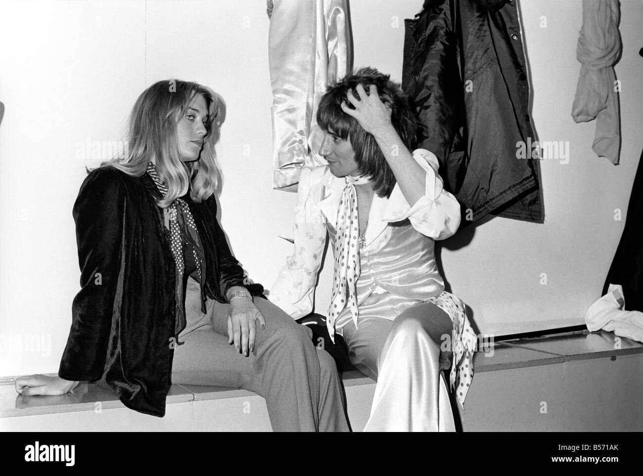 Rod Stewart and the Faces concert in USA. ;Rod having a drink in the ...