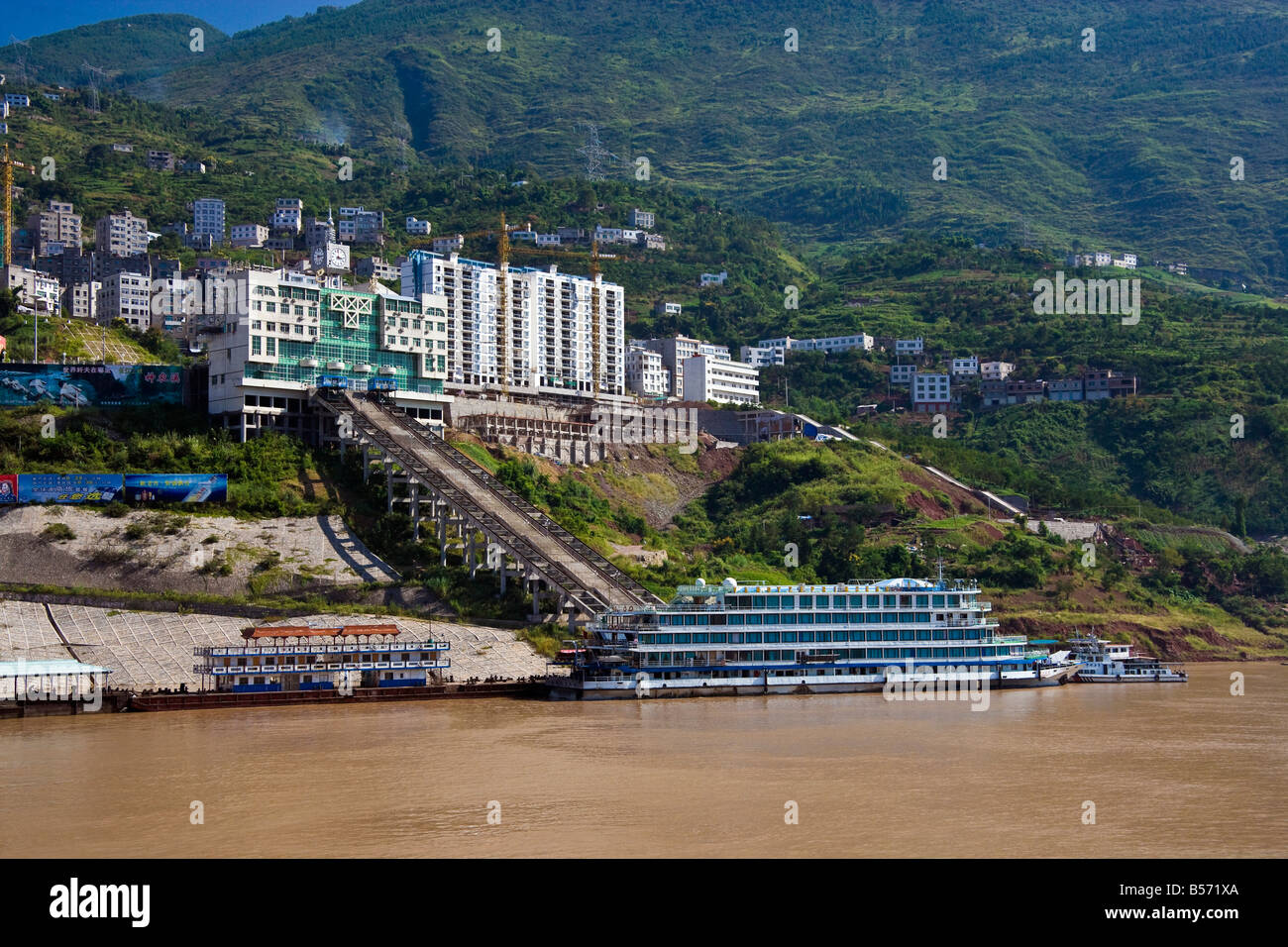 New town or city of Badong in Hubei province in the Three Gorges area ...